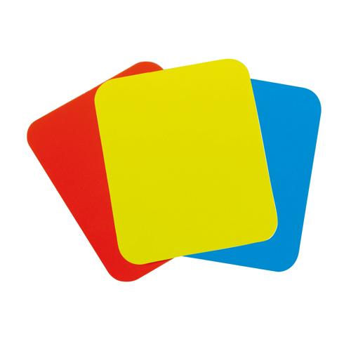LOT 3 CARTONS ARBITRE HANDBALL JAUNE + ROUGE + BLEU - Casalsport.com